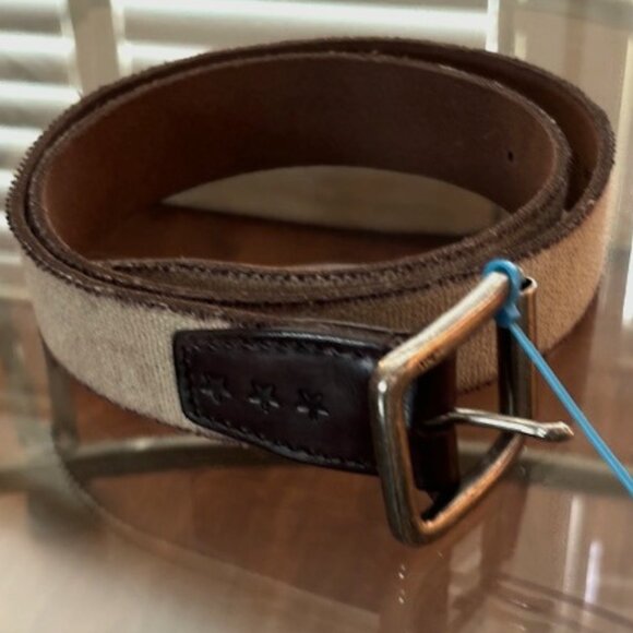 John Varvatos | Accessories | John Varvatos Fabric Inlaid Calf Natural ...
